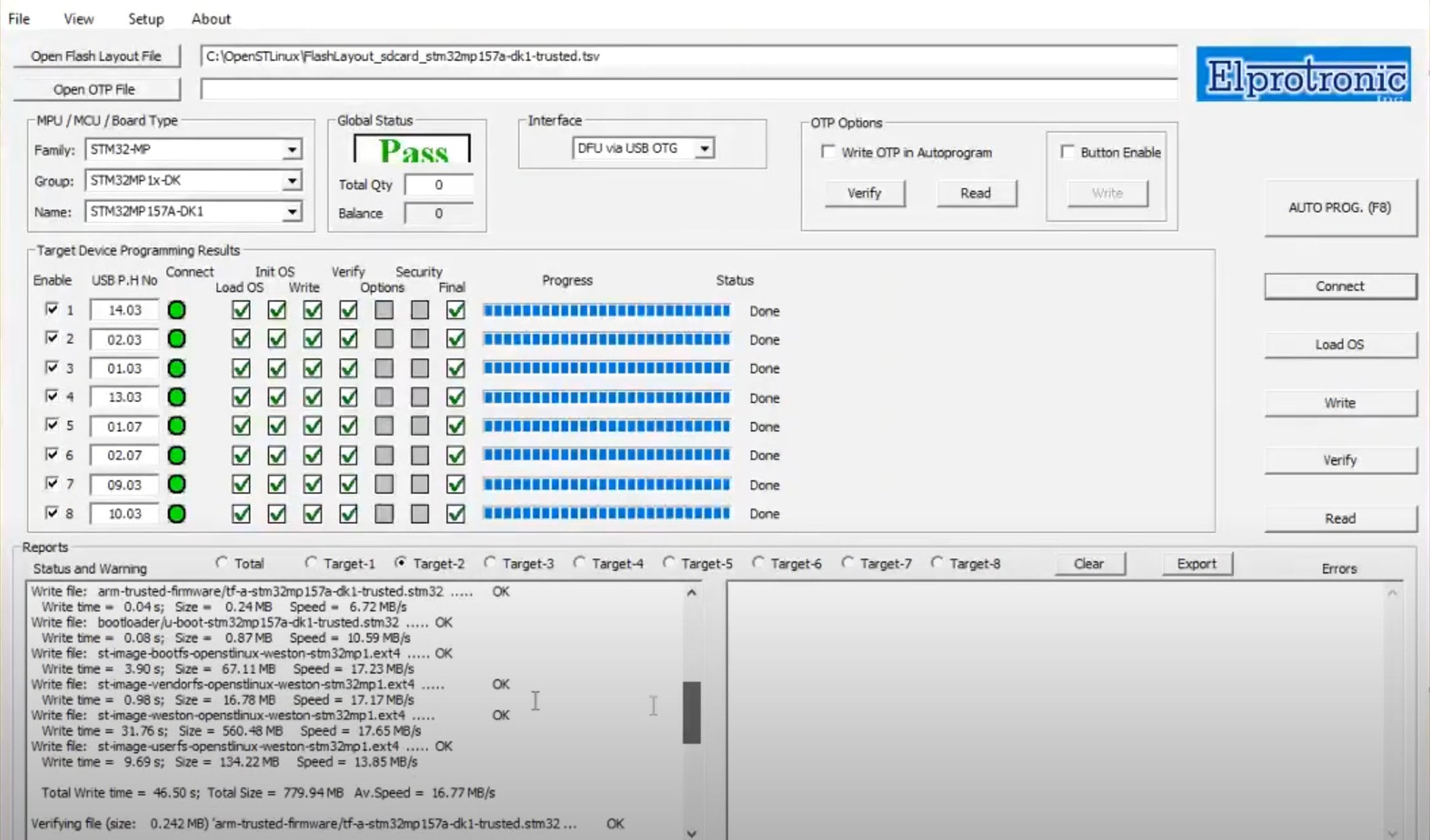 GangFlasher-ST | In-circuit STM32 MPU : MP1 gang programmer